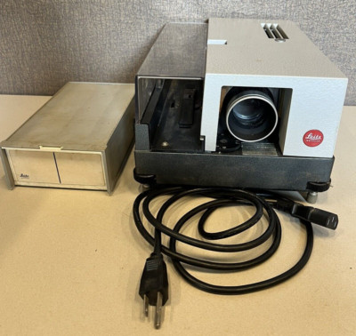Vintage Leitz Pradovit Color Slide Projecter w/Slide Box Works Needs ...