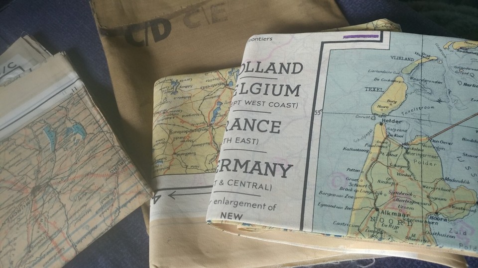 WW2 WWII Original Silk Escape Maps With Pouch And Compass | eBay