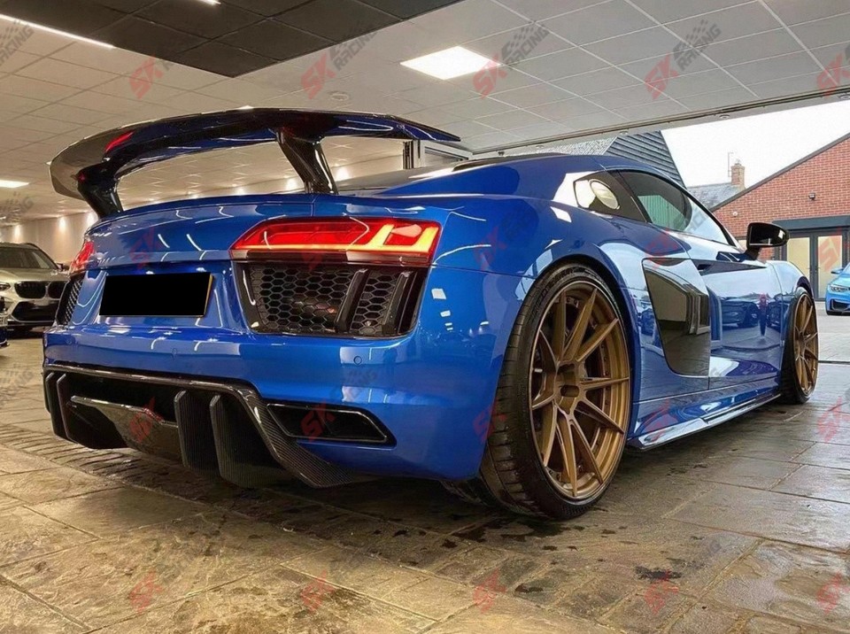 For Audi R8 V10 Coupe 2016-18 Real Carbon Fiber Front Rear Bumper Lip ...