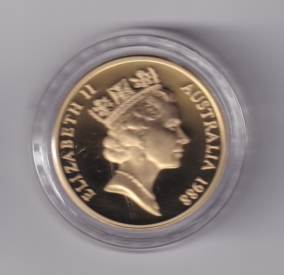 AUSTRALIAN PROOF: 1988 $5 NEW PARLIAMENT HOUSE COIN IN CAPSULE #PL1401 ...