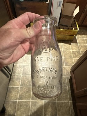 Martin’s Dairy Embossed Pint Milk Bottle Unknown Location | eBay