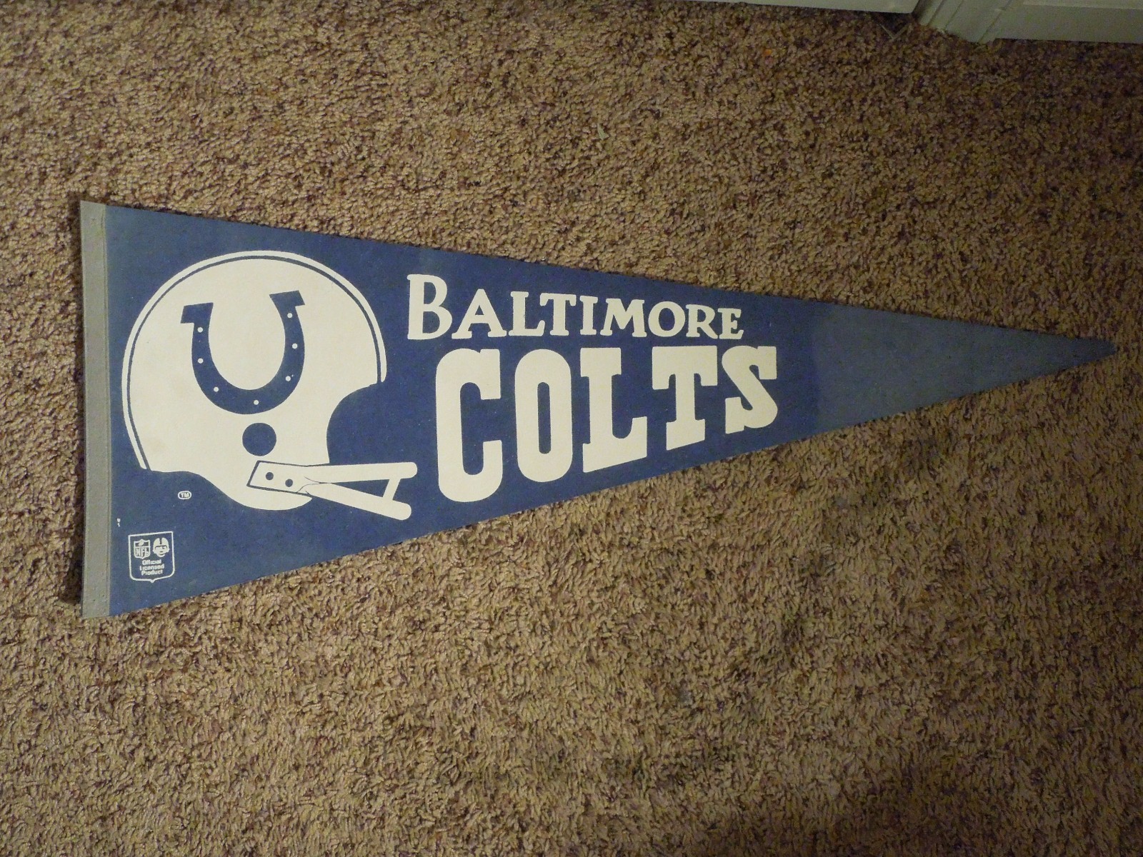 Vintage Baltimore Colts NFL Football Pennant Memorabilia Blue and White ...