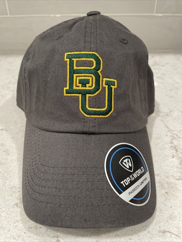 BAYLOR University Bears Embroidered Adjustable Hat Cap Gray Top of The ...
