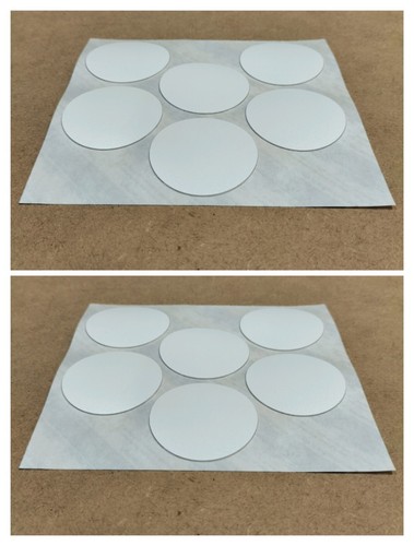 12pcs 42mm WHITE SCREW COVER CAPS SELF ADHESIVE STICK ON FASTCAP STICKY ...