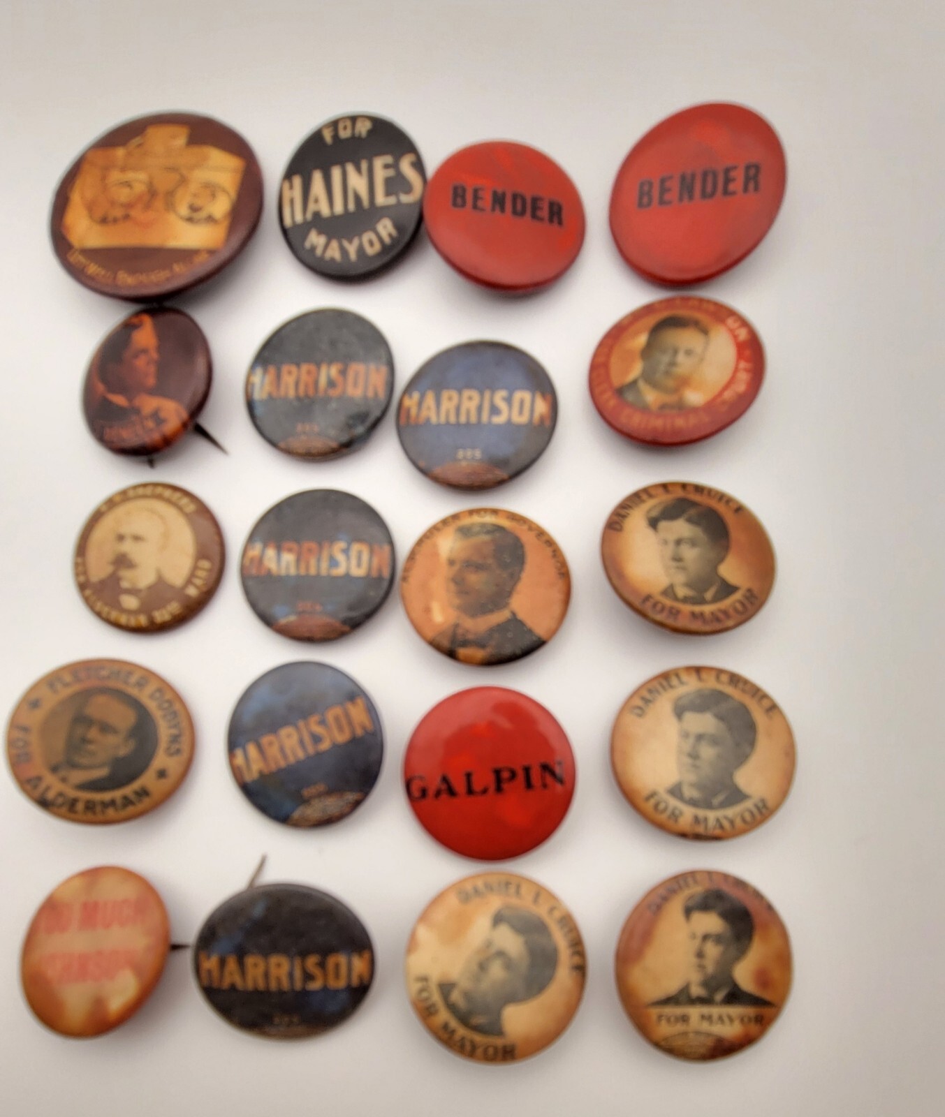 Chicago Cook Co IL Mayor Alderman Clerk Lot of 20 Pinback Buttons 1800s ...