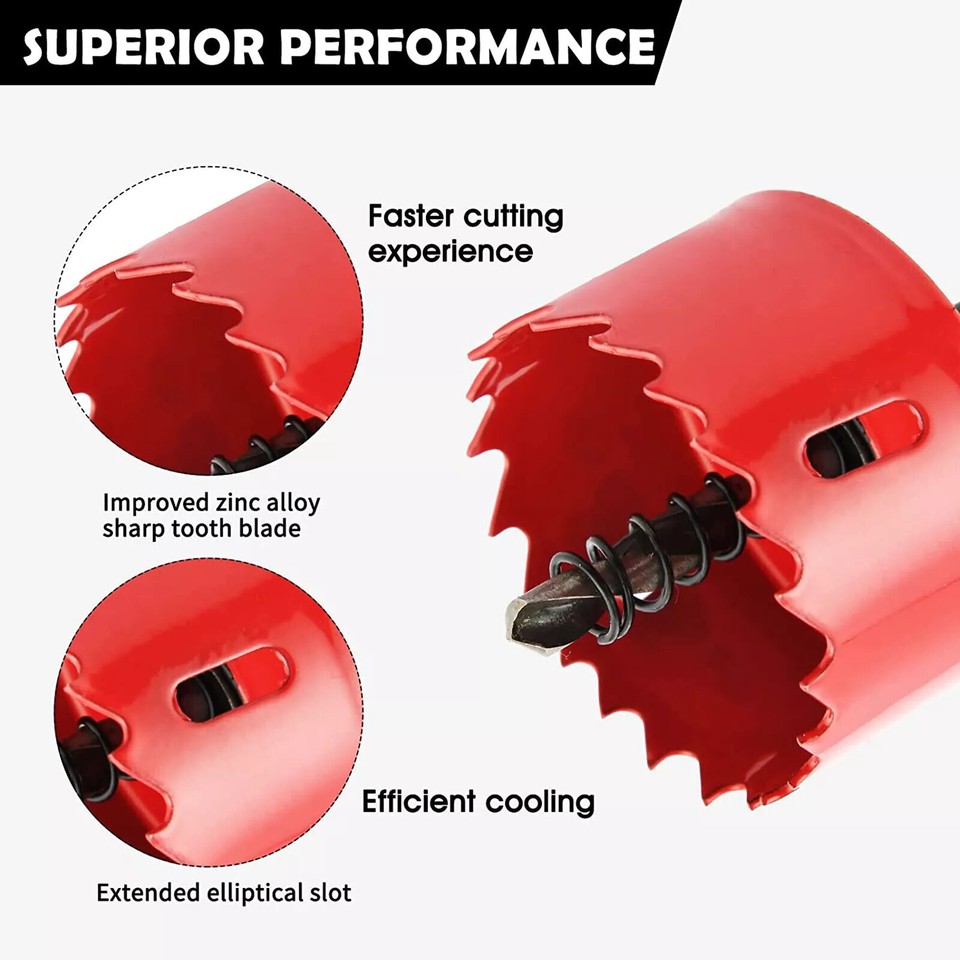 Bi-Metal Hole Saw Cutter Kit Wood Metal 15-300mm M42 Industrial Holesaw ...