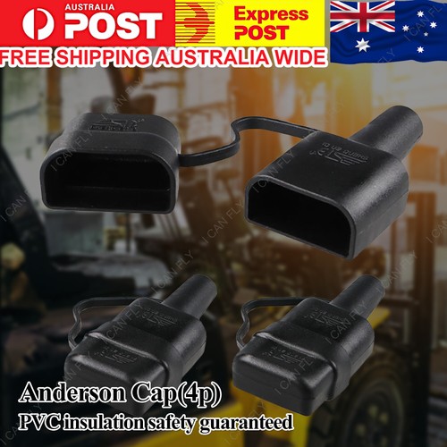 4x Waterproof 50A Anderson Plug Dust Cable Sheath Cover Black With Cap ...