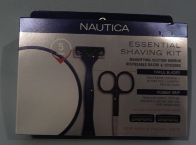Nautica Men's Grooming Essential Shaving Kit w/Magnifying Suction ...