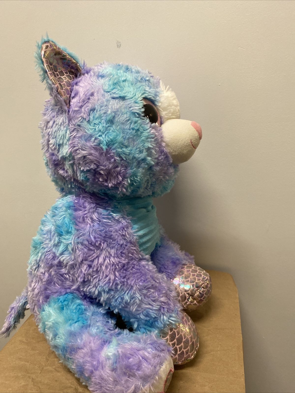 Spark Create Imagine 16" Big Sparkly Eye Large Plush Multicolor Cat NWT ...