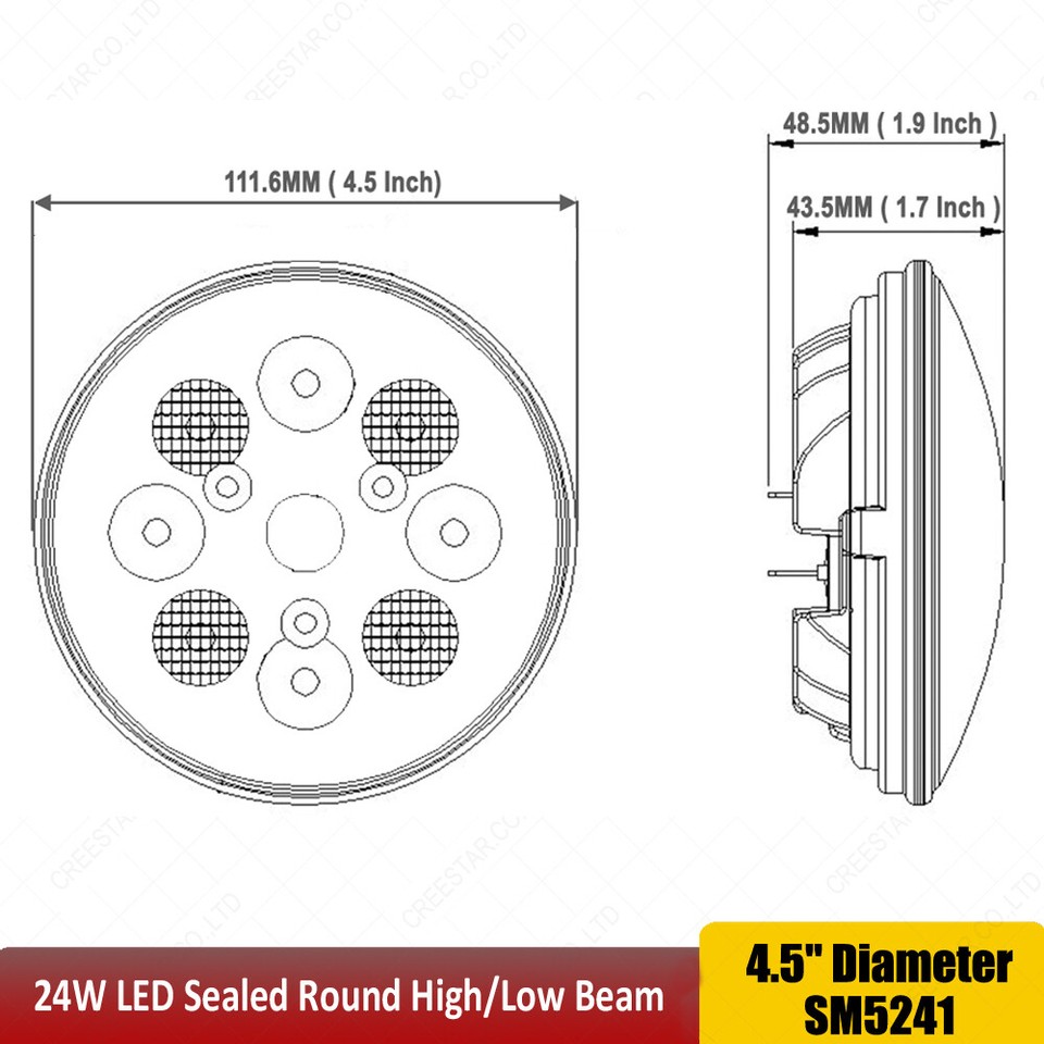 LED Landing Light For Aircraft 14/28 Volt PAR36 GE 4411 GE 4509 -Hi/Lo ...