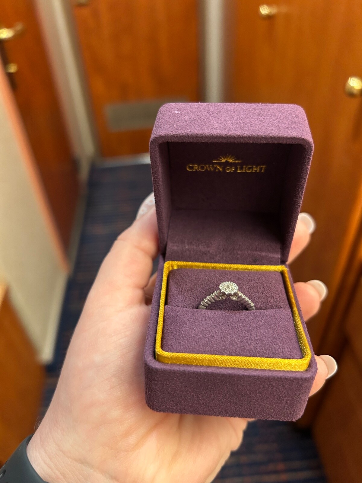Crown of Light Halo Diamond Ring 14k White Gold size 5 Brand New | eBay