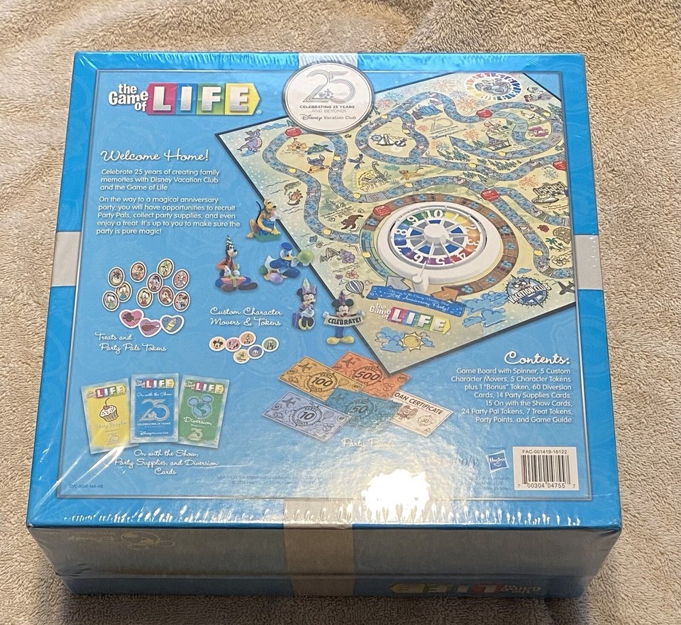 DISNEY VACATION CLUB The Game of Life 2016 DVC 25th Anniversary BRAND ...