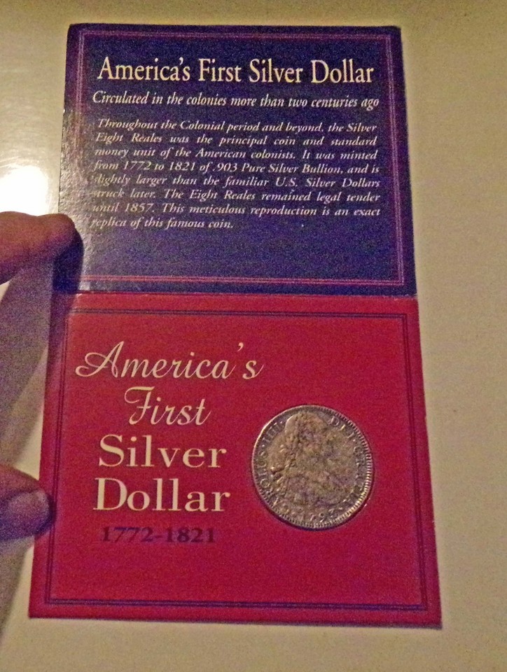 Fascimile of First American Silver Dollar - in a Presentation Container ...