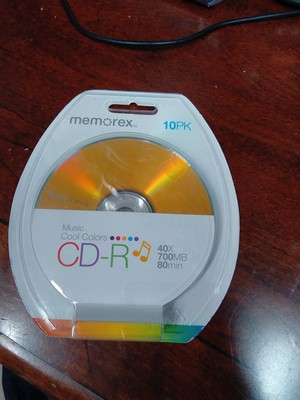 Memorex 10PK CD-R 40X 700MB 80min 10 pack CD-R Discs NEW Colors Sealed ...