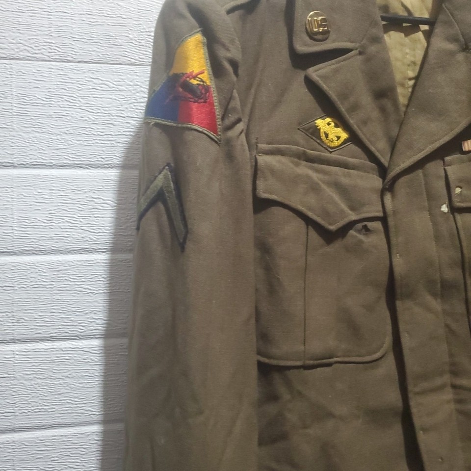 Vtg WWII 1945 Ike Wool Field Jacket 38R Military Army Tank Destroyer ...