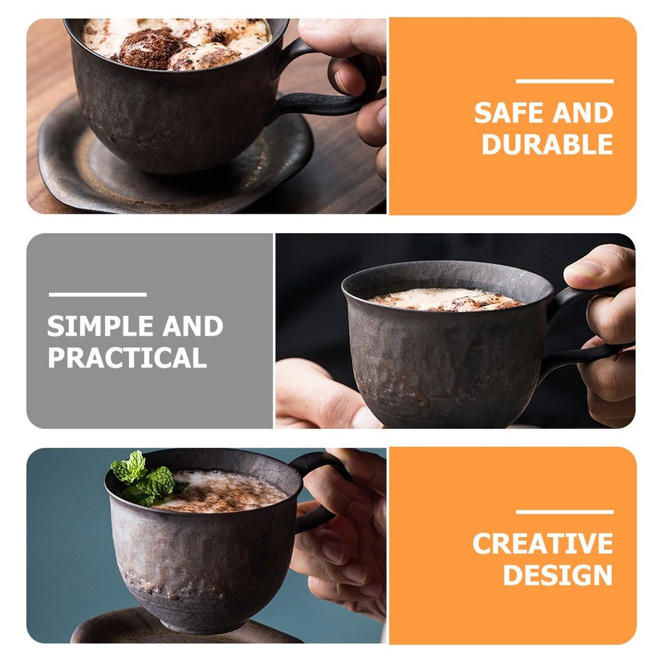 Handheld Coffee Mug Retro Water Cup Ceramic Drinks Mug Office Tea Mug ...