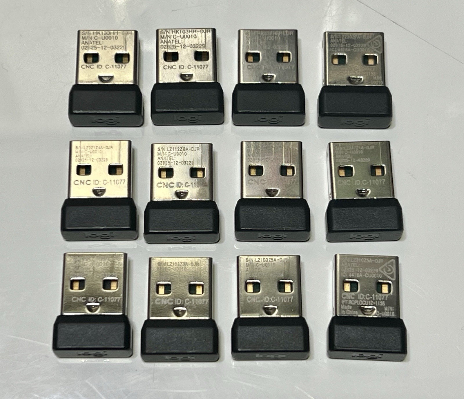 LOT OF 12 LOGITECH M/N: C-U0010 NON-UNIFYING USB RECEIVER DONGLE CNC ID ...