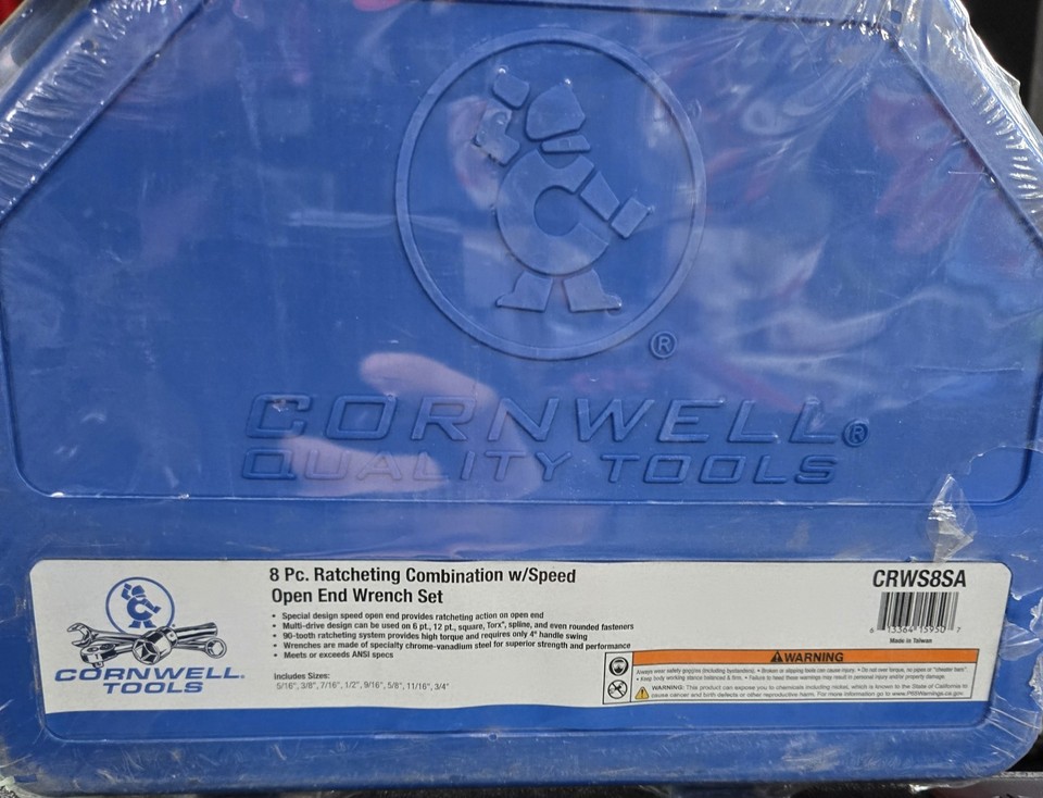 Cornwell CRWS8SA 8Pc Ratcheting Combination With Speed Open End Wrench ...