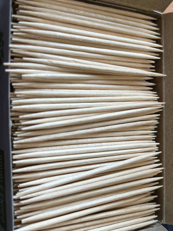 100 Wooden Dental Toothpick Food Picks Cocktail TOOTHPICKS - 65mm ...