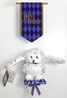 2000 HARRY POTTER HEDWIG OWL POST SERVICE Hallmark Hanging Flying Plush ...