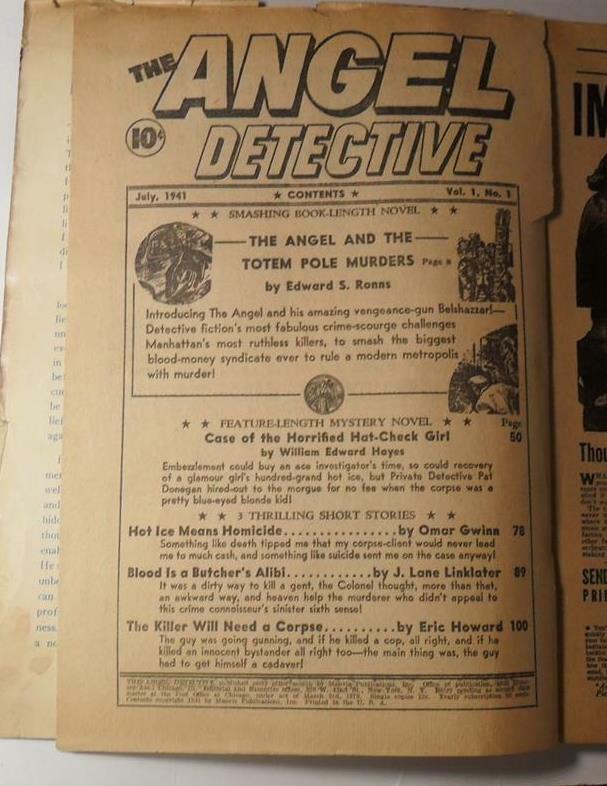 THE ANGEL DETECTIVE RED CIRCLE PULP #1 JULY 1941 NORMAN SAUNDERS EDWARD ...