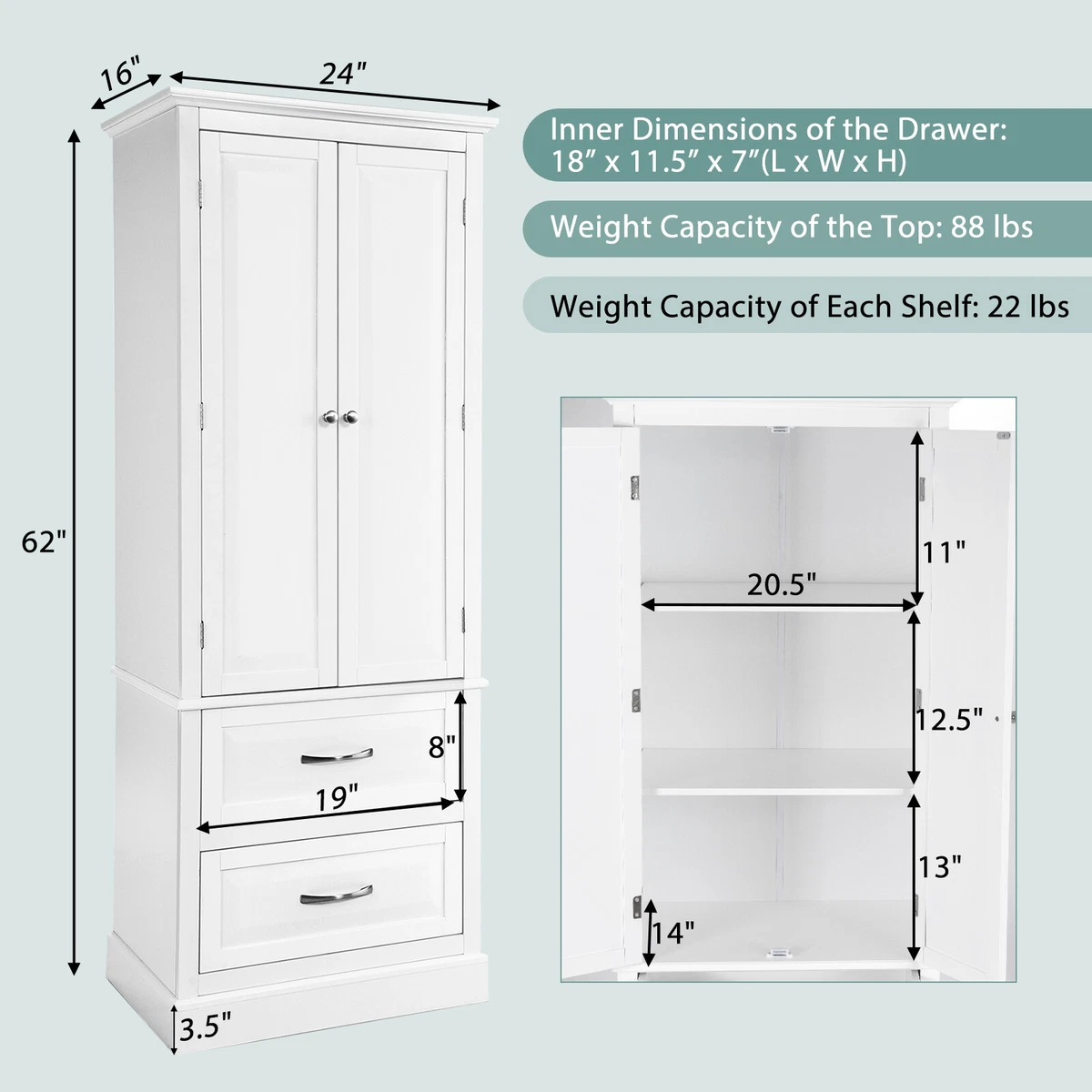 Linen Closet Dimensions