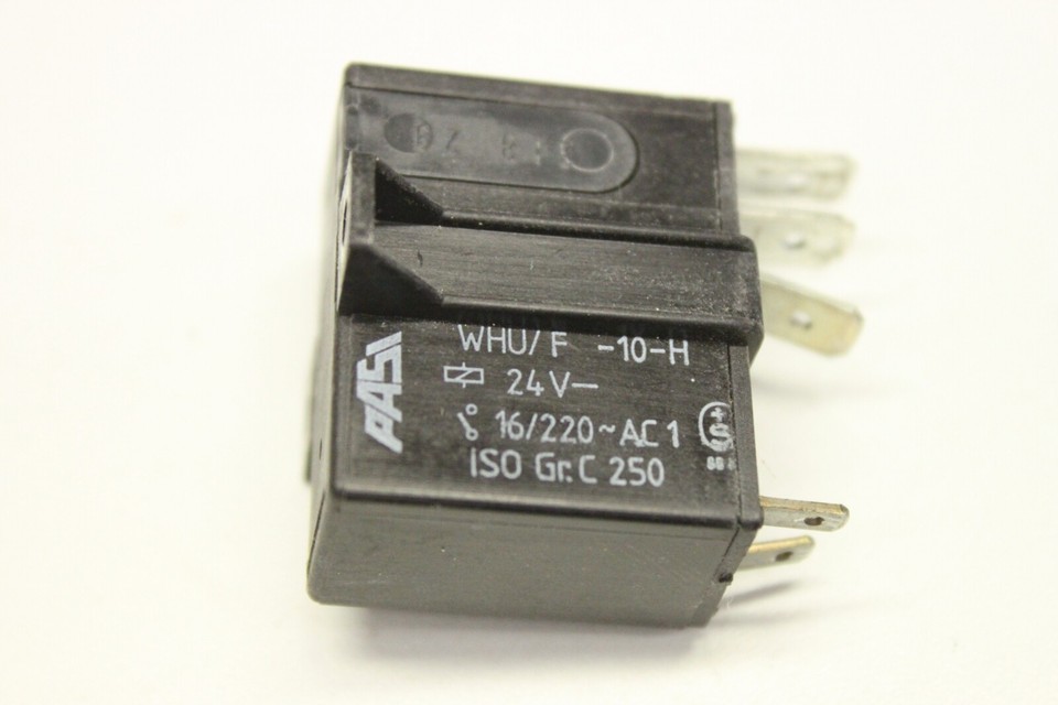2x PASI WHU/F-10 -H 24V 16/220 AC1 ISO Gr. C250 Relais Relay WHU/F-10-H ...