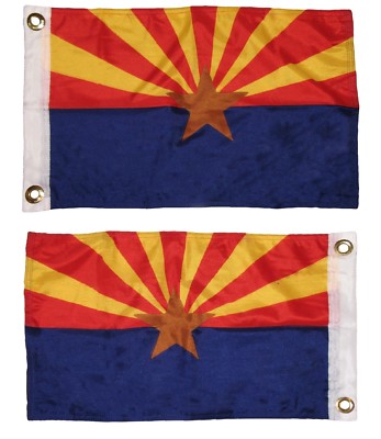 12x18 Arizona State Poly Knitted 2 ply Double Sided Nylon Boat Car Flag ...