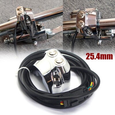 Chrome 1''Handlebar 2Switch Wire Mount For Harley Air Ride Suspension ...