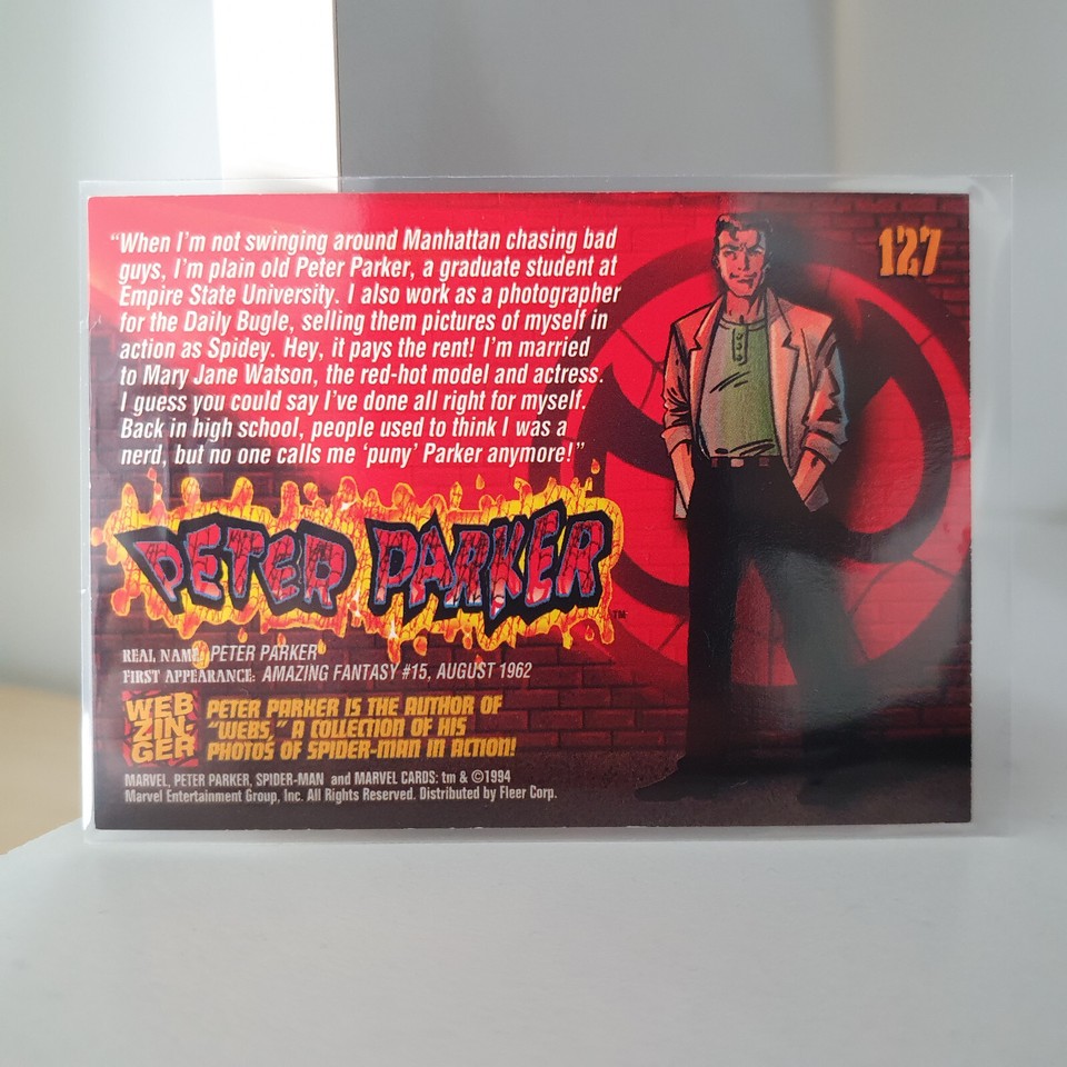 Peter Parker Alter Ego 1994 Fleer Marvel Trading Card #127 MINT | eBay