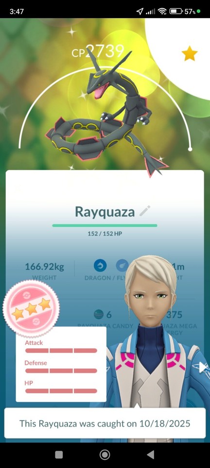Pokémon Go Shiny Hundo Mega Rayquaza with meteroit 20k Stardust Mini ...