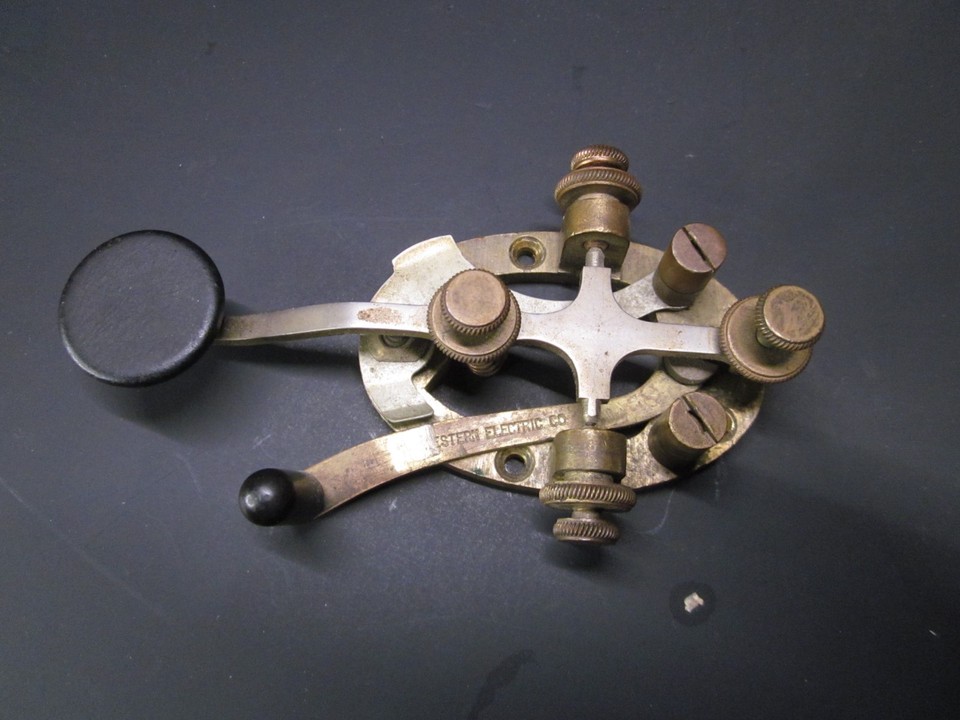 Western Electric Telegraph Sounder & Brass Morse Code Key Set –1940 ...