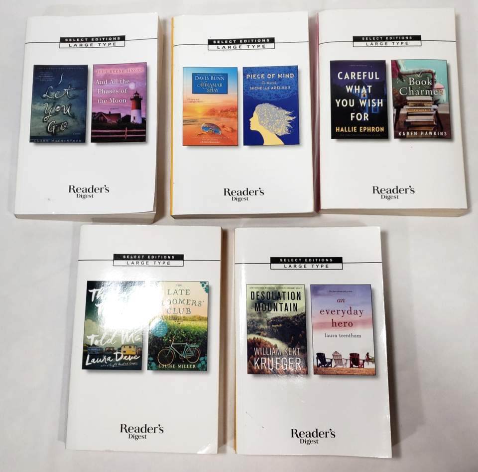 Readers Digest Large Print Select Editions Lot Of 5 Books Large Type ...