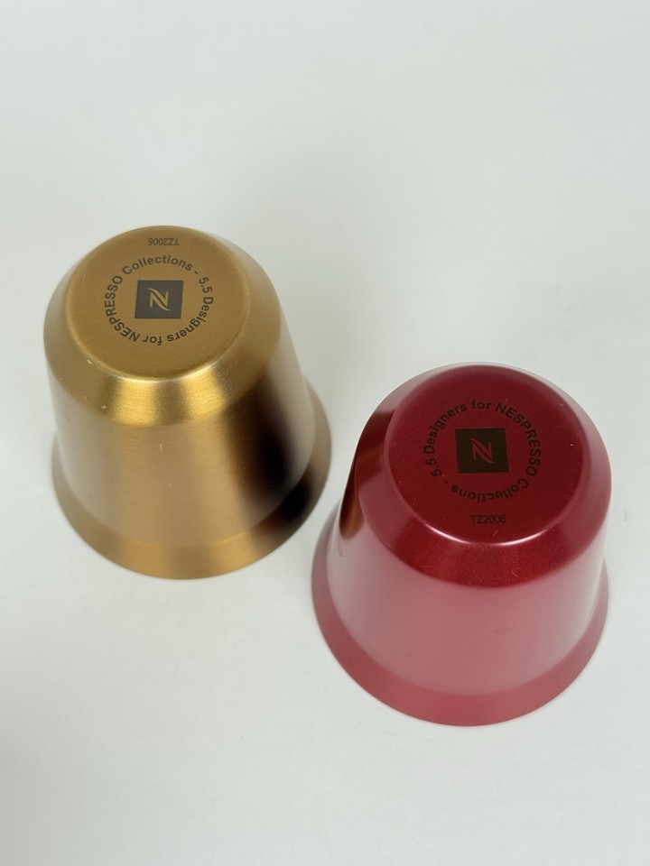 NESPRESSO Pixie Lungo Double-Wall Steel Espresso Coffee Cups - set of 2 ...