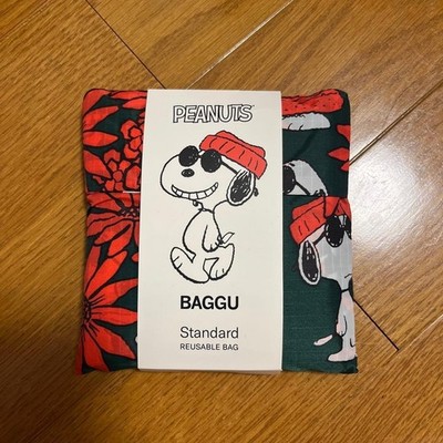 BAGGU Peanuts Snoopy Red Print Standard Orange Flower Eco Bag New from ...