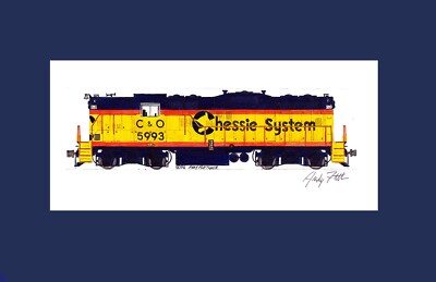 Chessie System (C&O) GP9 #5993 11"x17" Matted Print Andy Fletcher ...