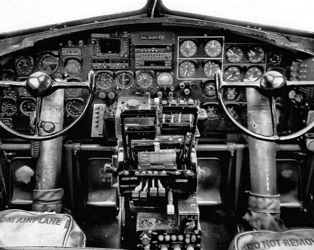 B-17 Flying Fortress control columns & instrument panel WWII WW2 8x10 ...
