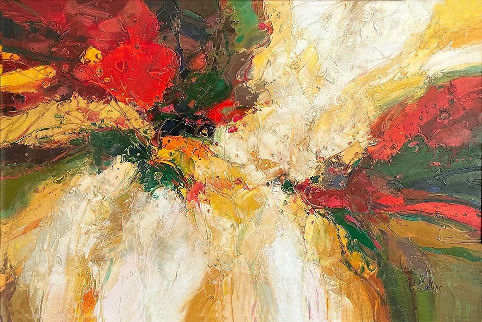 Original P. Collins Signed Contemporary Abstract Oil Painting Canvas ...