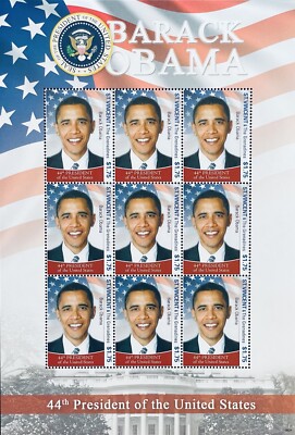 ST VINCENT BARACK OBAMA STAMPS SHEET OF 9 MNH 2009 POLITICIAN 44TH ...