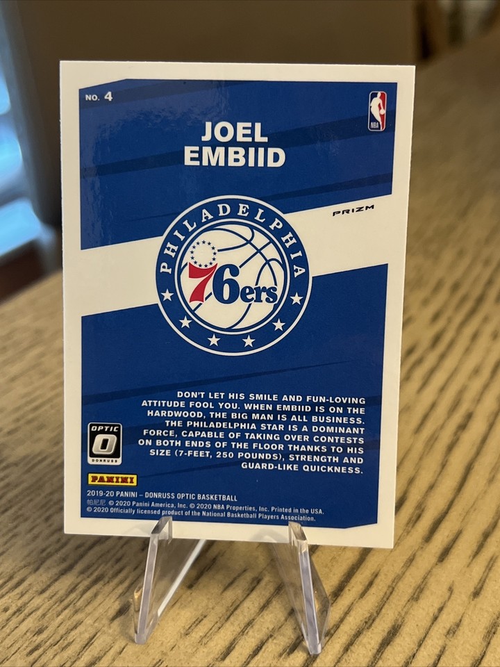 2019-20 Panini Optic Joel Embiid My House #4 Purple Prizm ...