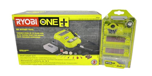RYOBI 18-Volt P460 Cordless Rotary Tool + All-Purpose Rotary Tool Set ...