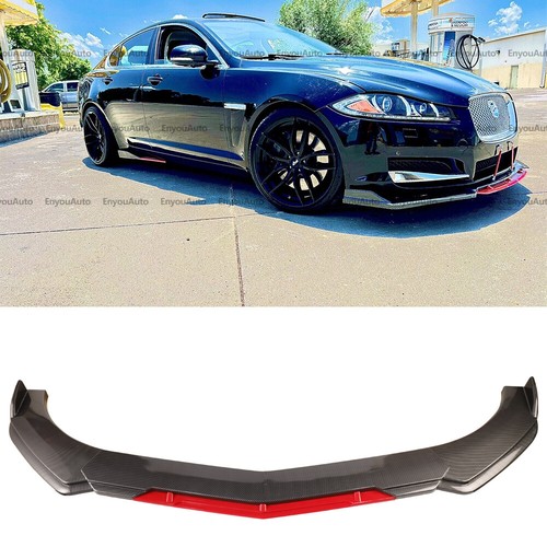 For Jaguar F-Type XE XF Front Bumper Lip Spoiler Splitter Carbon Fiber ...