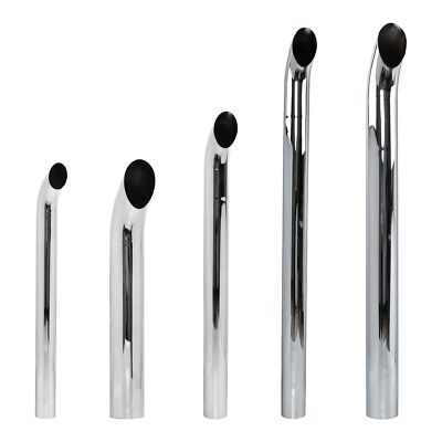 3"/4"/5" OD 36"/48"/60" Length Curved Stack Pipe Horn Exhaust Truck ...