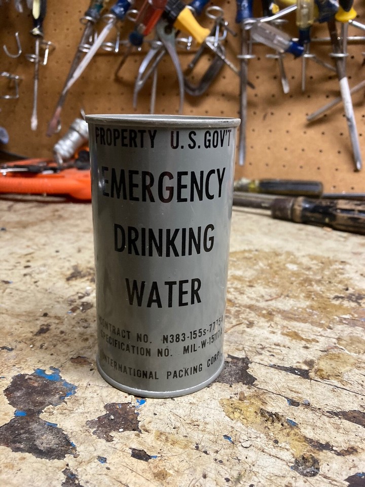 Vintage 1952 U.S. Government Emergency Drinking Water 10z Can Unopened ...