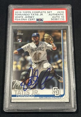 Fernando Tatis Jr Signed 2019 Topps SP #410 Autographed Card Padres PSA ...