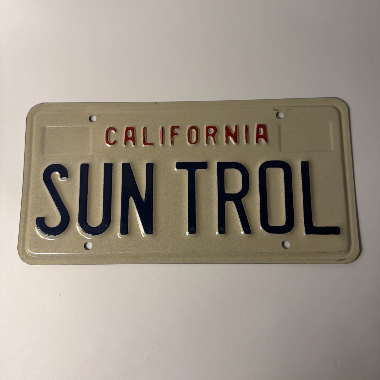 VINTAGE CALIFORNIA LICENSE PLATE VANITY “SUN TROL ” | eBay