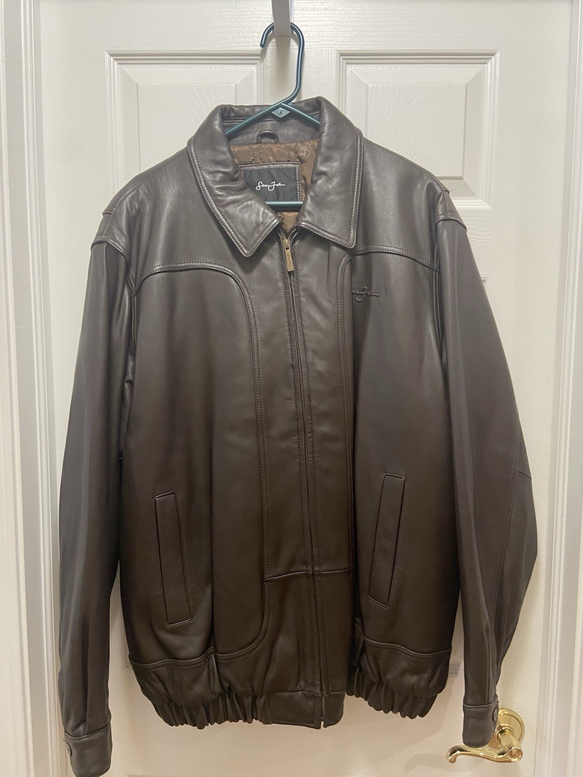 Sean John MEN's Signature Logo Genuine Leather Jacket… - Gem