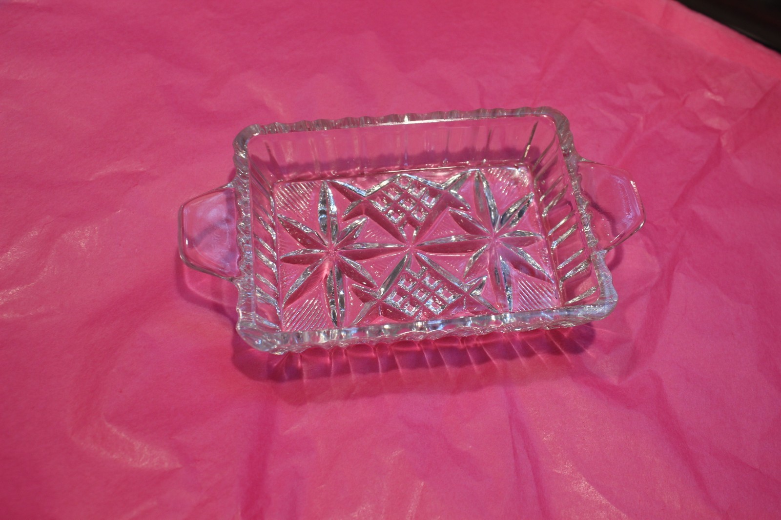 VINTAGE HEAVILY Cut Glass Relish Tray Rectangle - PERFECT! | eBay