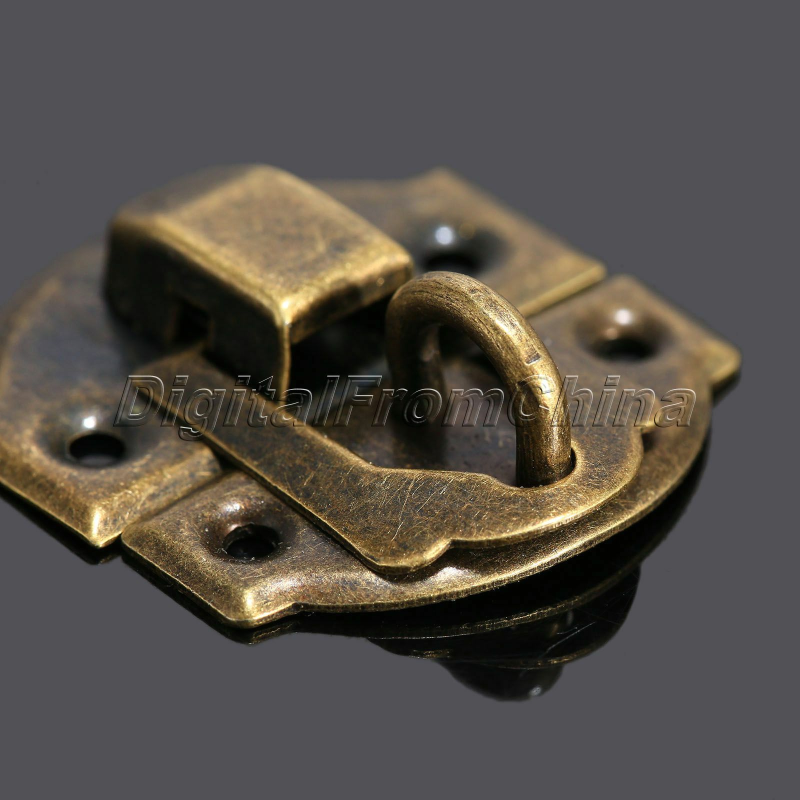 12X Antique Brass Decorative Hasp Jewelry Wooden Box Hasp Latch Lock ...