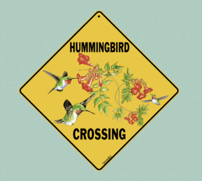 Hummingbird Crossing, Caution Yellow, Crosswalks Aluminum Crossing Sign ...